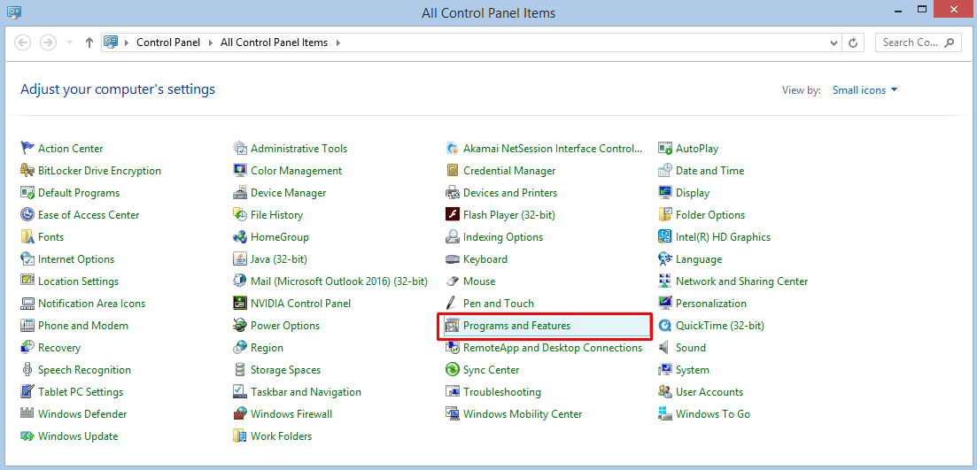 From the Control Panel , click Programs and Features (if using Windows ...