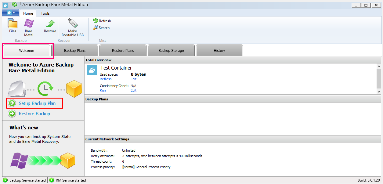 The Edit Backup Plan Wizard starts. Go through the steps in the Wizard ...