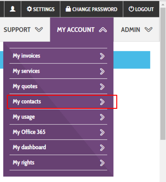 The Contacts page opens.